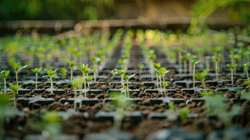 Bed sprouting seeds stock illustration. Illustration of organized ...