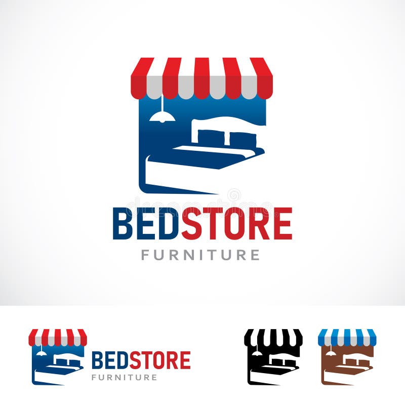 Bed Store Logo Design Template Stock Vector - Illustration of night ...