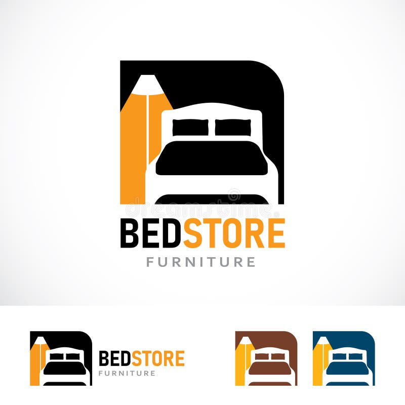 Bed Store Logo Design Template Stock Vector - Illustration of ...