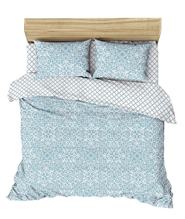 Bed Top View stock photo. Image of modern, morning, fabric - 185363060