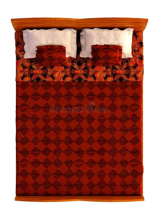 Bed Top View on White stock illustration. Illustration of rest - 68269747