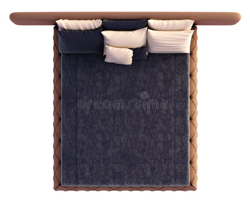 Bed Top View on White stock illustration. Illustration of design - 68270355