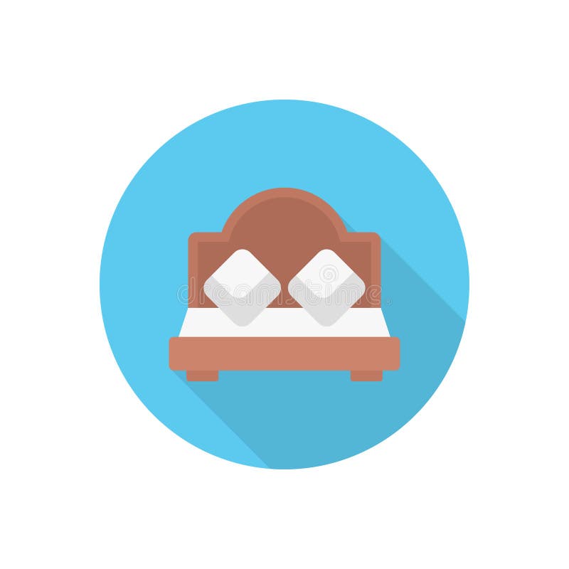Bed Vector Flat Colour Icon Stock Vector - Illustration of interior ...