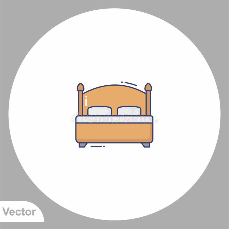 Bed Vector Icon Sign Symbol Stock Vector - Illustration of design ...