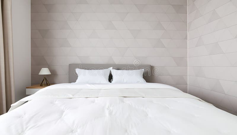 Bed with White Sheets, Simple Bedroom Setting, Clean and Comfortable ...