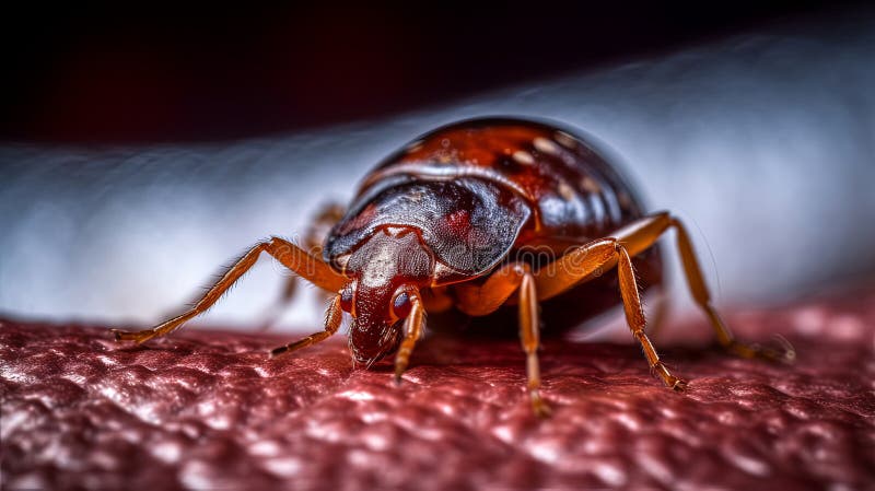 Bedbug Close Up Cimex Hemipterus Bed Bug Generated Ai Stock Photos ...