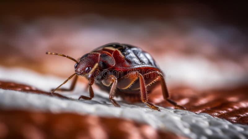 Bedbug Close Up of Cimex Hemipterus - Bed Bug on Bed , Generated by AI ...