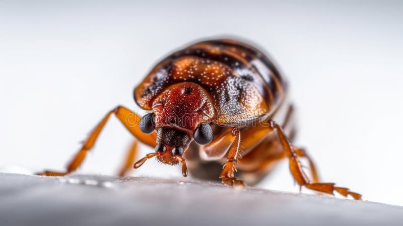 Bedbug Close Up of Cimex Hemipterus - Bed Bug on White Background ...
