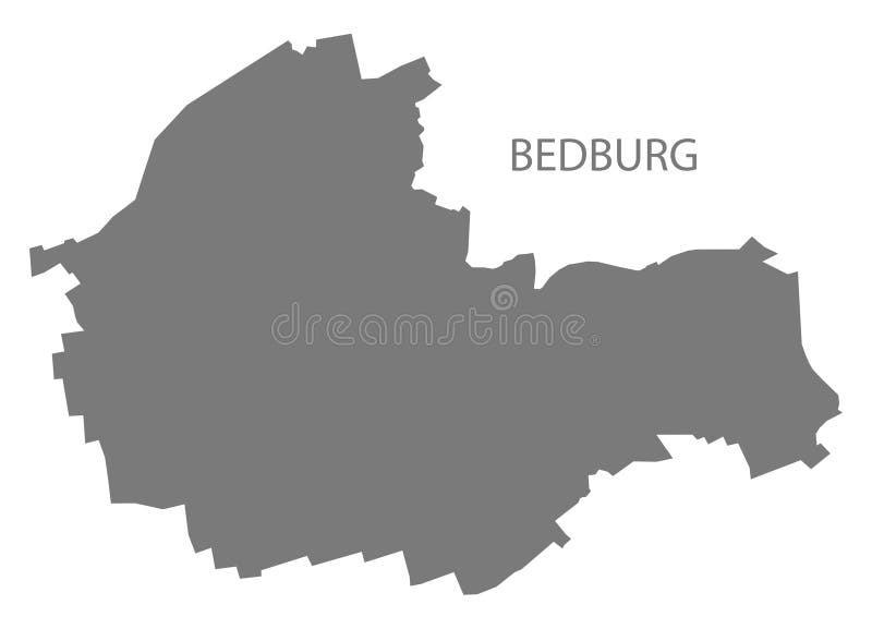 Bedburg German City Map Grey Illustration Silhouette Shape Stock ...