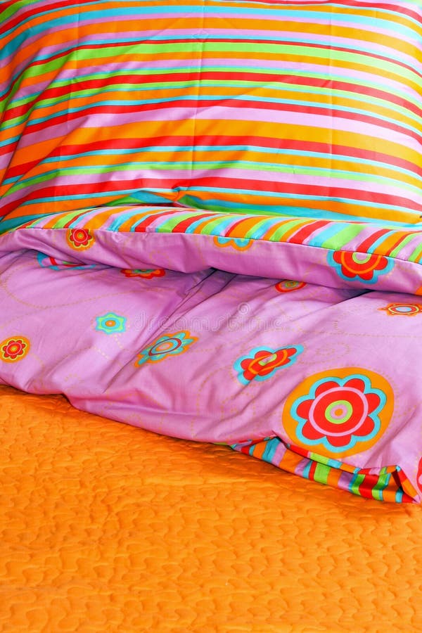 Colorful bedding stock image. Image of soft, comfortable - 5036051