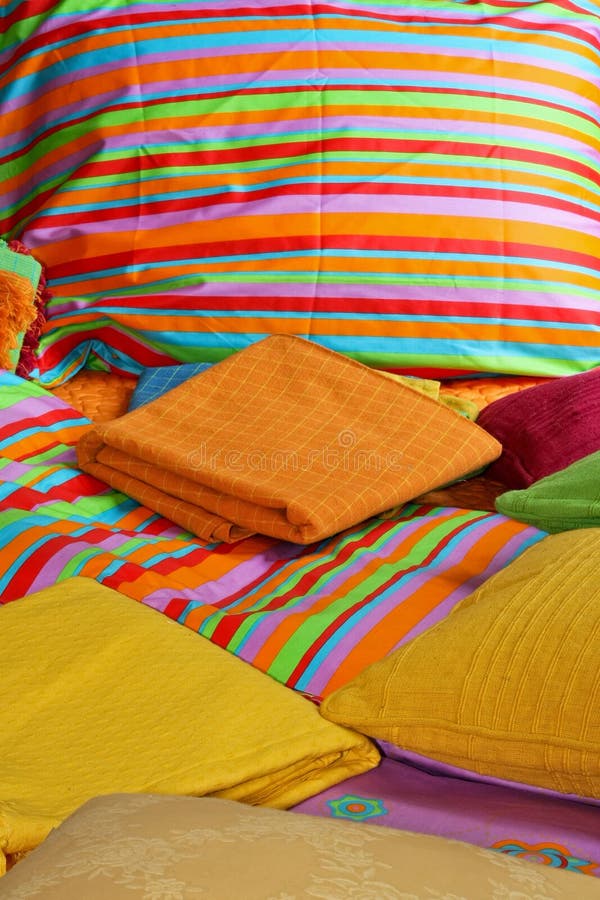 Colorful bedding stock image. Image of soft, comfortable - 5036051