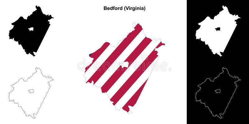 Bedford outline map stock vector. Illustration of boundary - 324167747