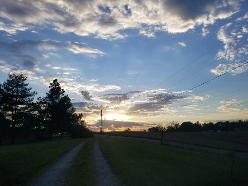Bedford KY Sunset Sky stock photo. Image of grass, sunset - 228289530