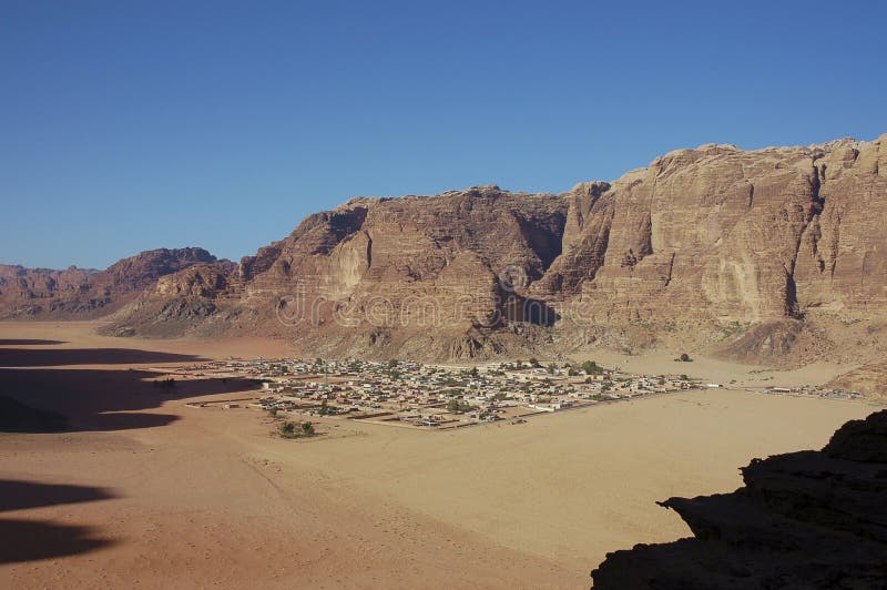 Bedouin Village in Wadi Rum, Jordan Stock Photo - Image of arid, rocks ...