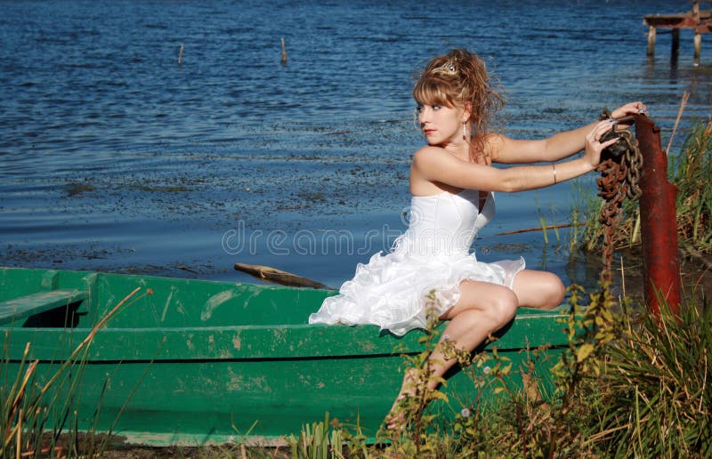 Bedridden bride stock image. Image of barefoot, blue - 13253587