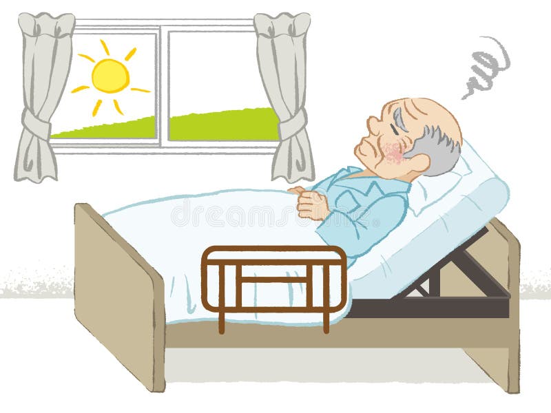 Bedridden senior men stock vector. Illustration of care - 54895079