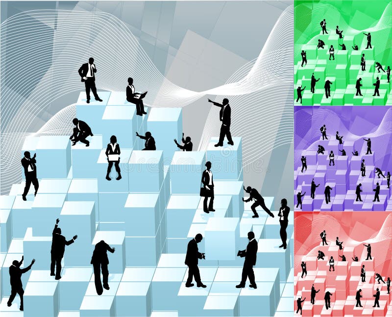 Bedrijfs Mensen Die Zich Vooruit Bewegen Vector Illustratie ...