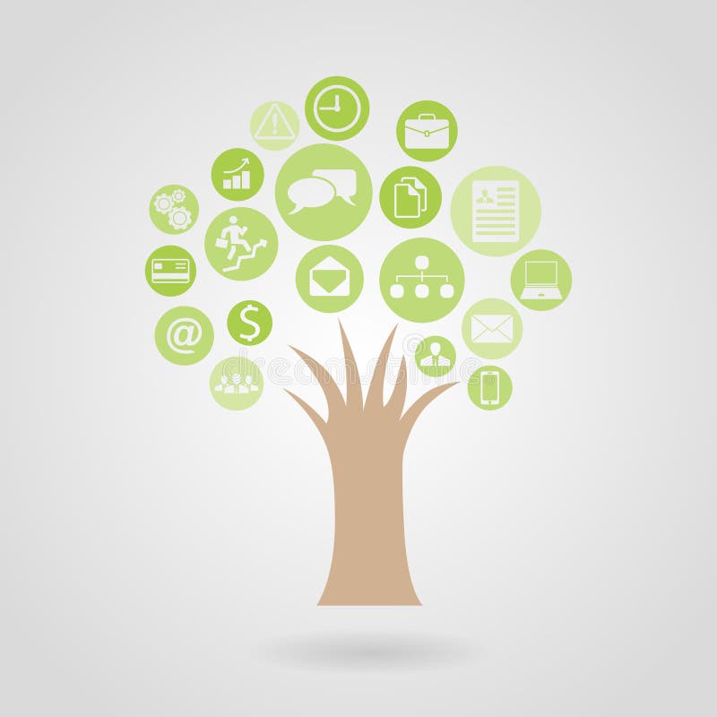 Bedrijfsboom - Economisch Concept, Vector Illustratie - Illustration of ...