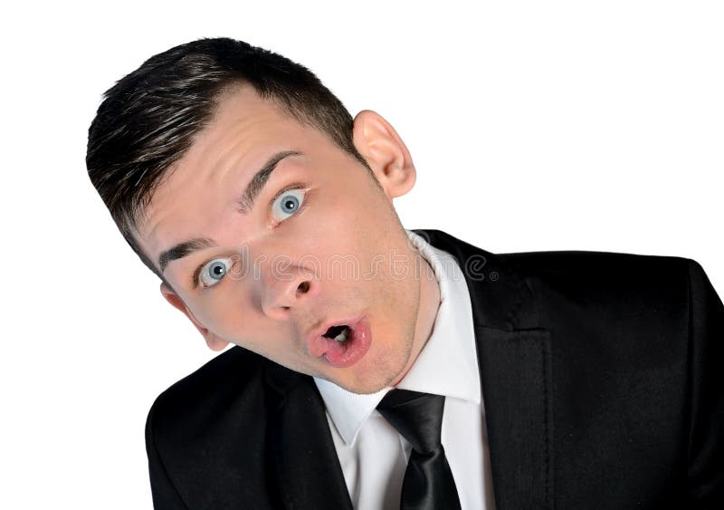 Bedrijfsmens Verbaasd Gezicht Stock Foto - Image of manager, werknemer ...