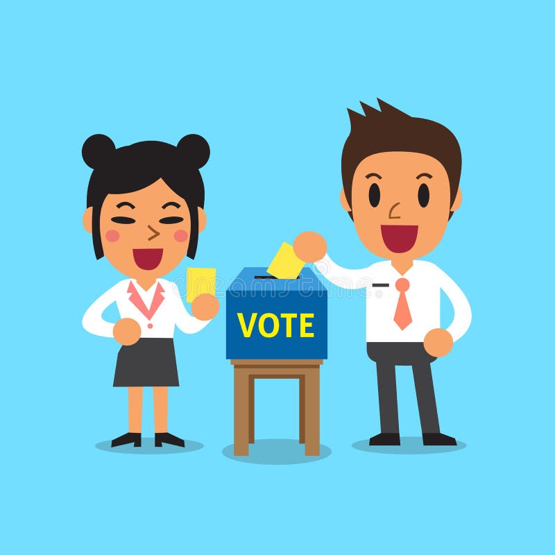 Bedrijfsmensen Die Stemmingsdocument in De Stembus Zetten Vector ...