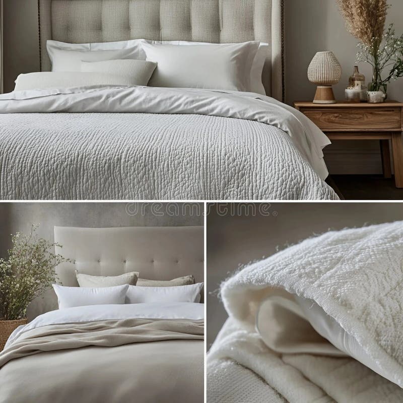 A Bedroom with a Bed and a White Blanket Stock Illustration ...