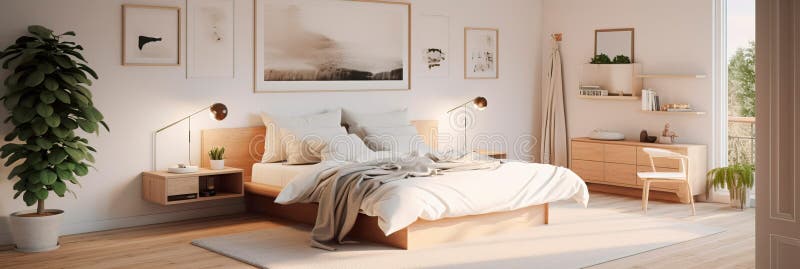 Bedroom with Clean Lines, Natural Materials, and Soft, Neutral Tones ...