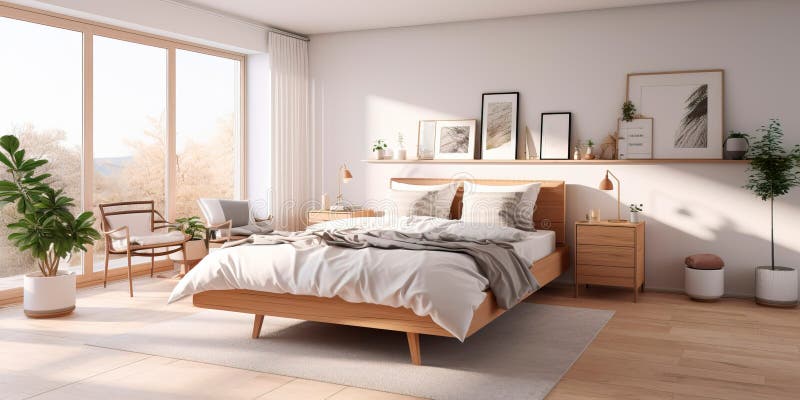 Bedroom with Clean Lines, Natural Materials, and Soft, Neutral Tones ...