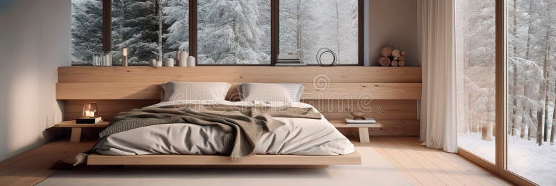 Bedroom with Clean Lines, Natural Materials, and Soft, Neutral Tones ...