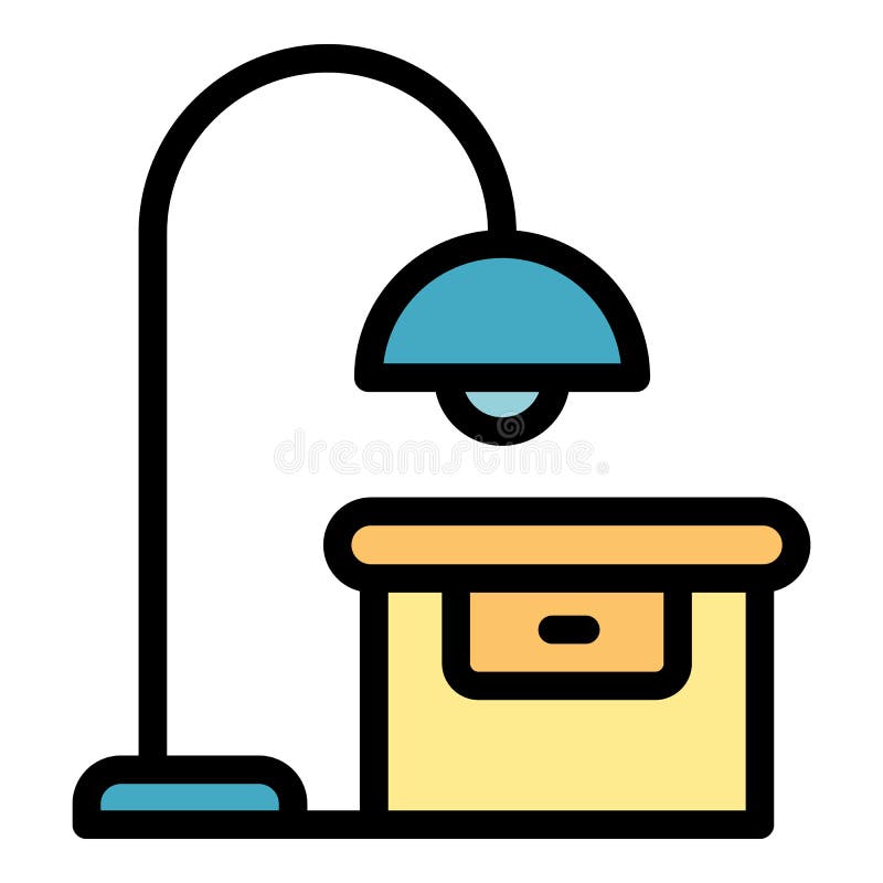 Bedroom Desktop Lamp Icon Color Outline Vector Stock Vector ...