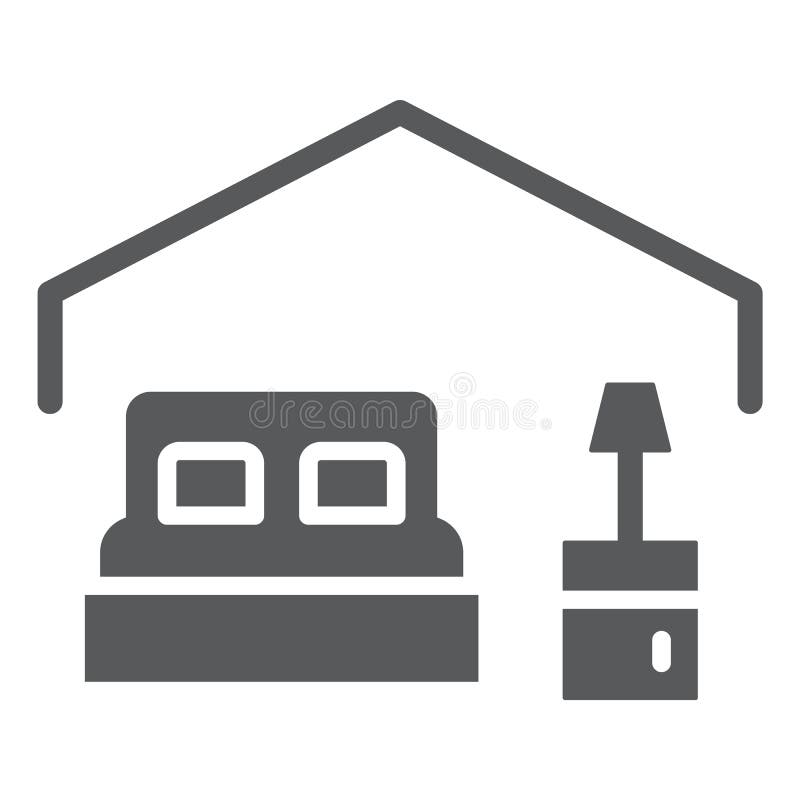 Bedroom Thin Line Icon, Hotel and Sleep, Bed Sign, Vector Graphics, a ...