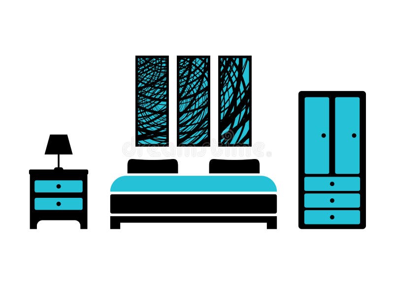 Bedroom icon design stock vector. Illustration of talbe - 126140490