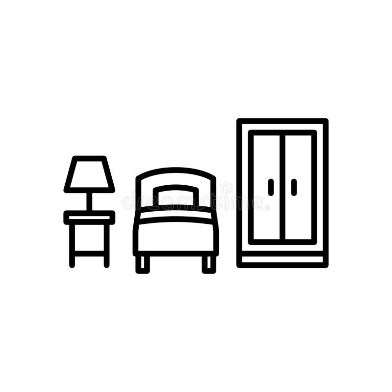Bedroom Icon stock vector. Illustration of interior - 283907686