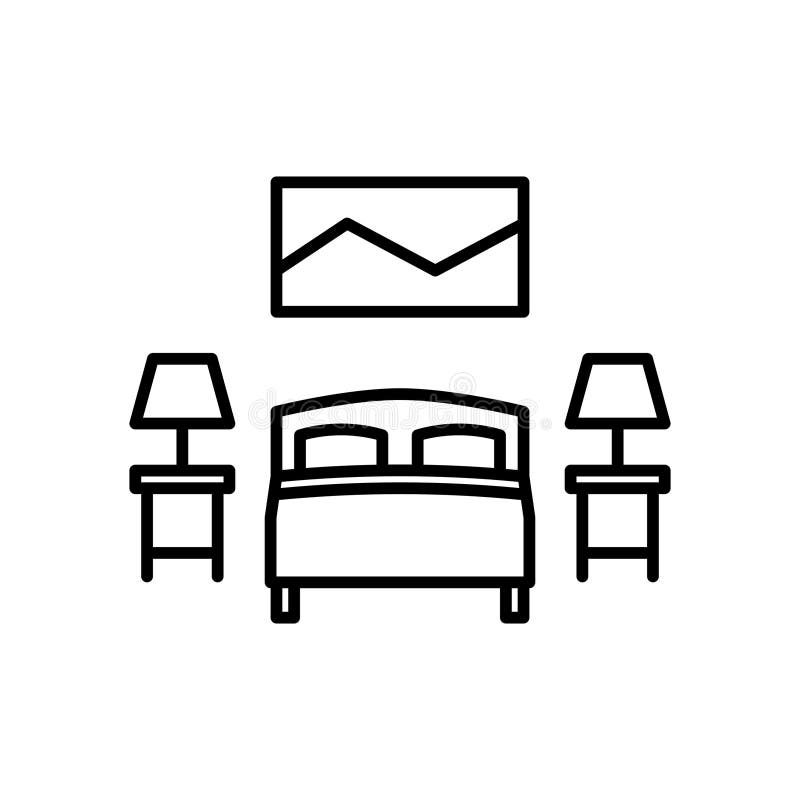 Bedroom Icon stock vector. Illustration of logo, artwork - 283907690