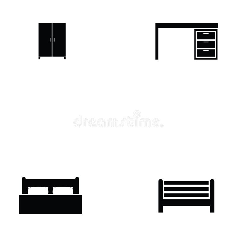 Bedroom icon set stock vector. Illustration of bedroom - 120561447