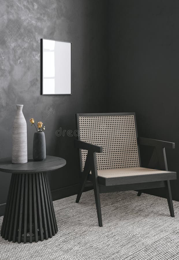 Bedroom Interior in Loft, Industrial Style, Frame Mockup Stock ...