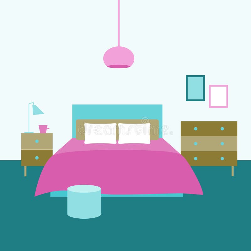 Bedroom Interior. Objects for Graphic Design Stock Vector ...