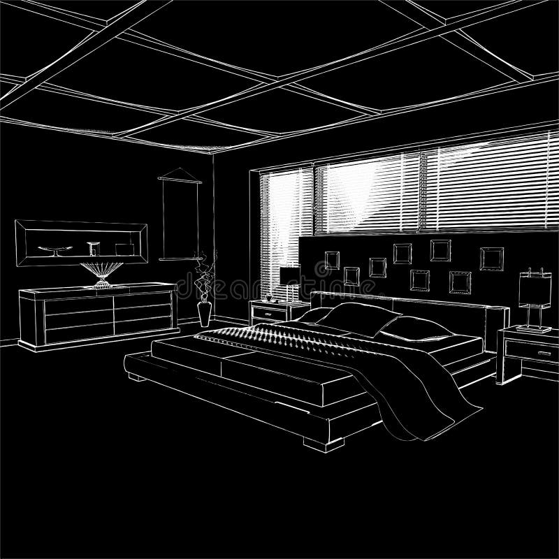 Bedroom Bed Vector. Illustration Isolated on White Background. a Vector ...