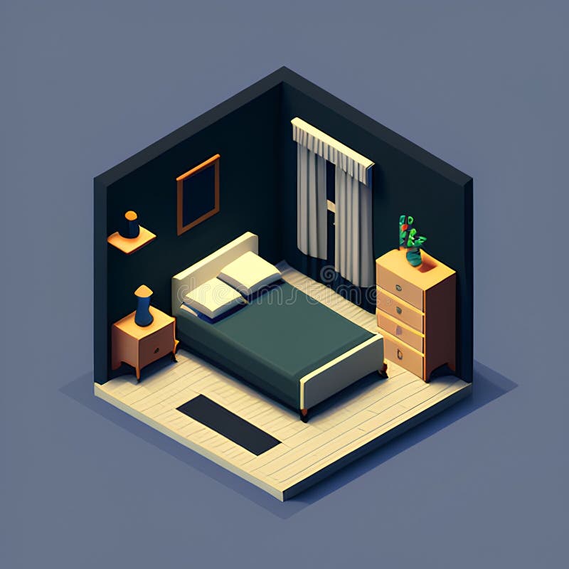 Bedroom Isometric Concept. 3d Isometric Vector Illustration Stock ...