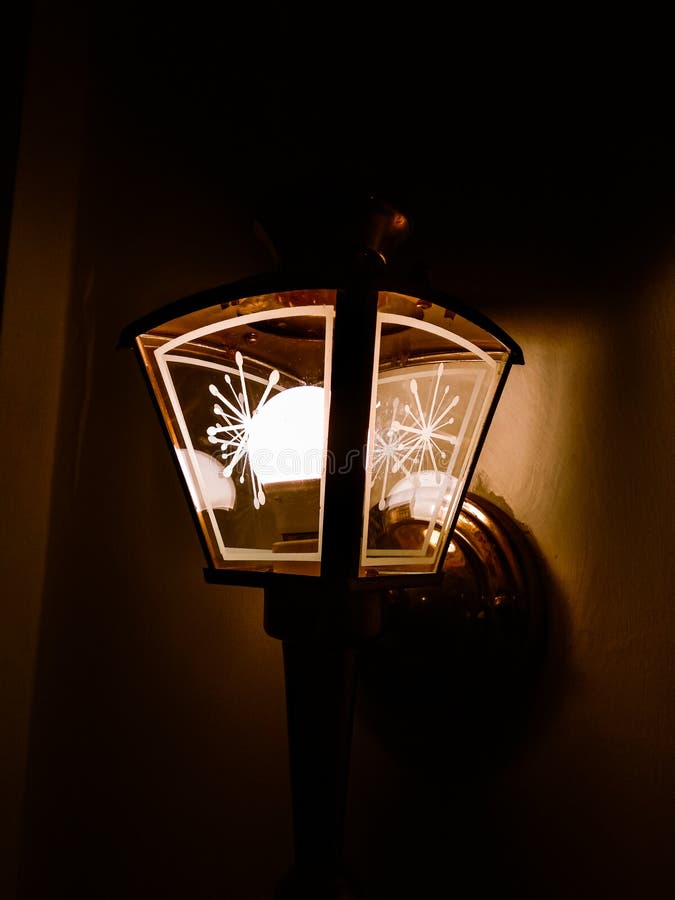 Bedroom Lamp in Hotel Room with Classic Shape and Dim Light Stock Image ...