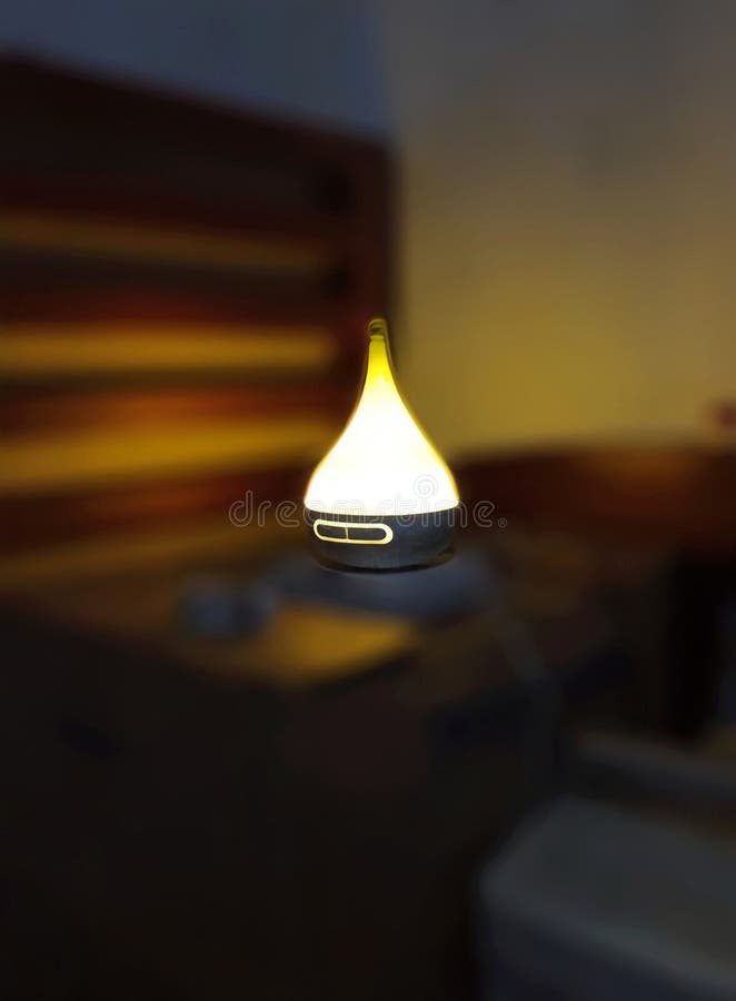 Bedroom Lights and Aromatherapy Diffuser at Night Stock Photo - Image ...