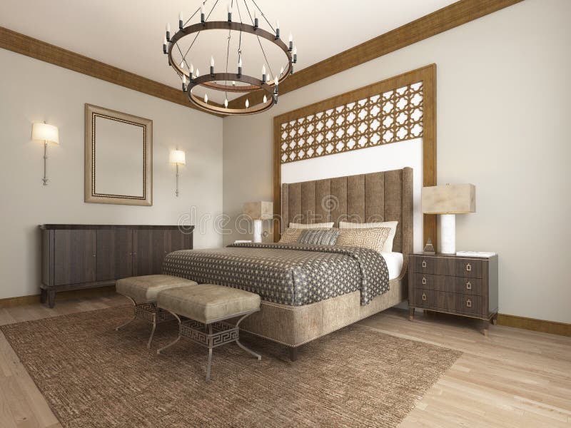 Bedroom in a Middle Eastern Arabic Style Stock Illustration ...