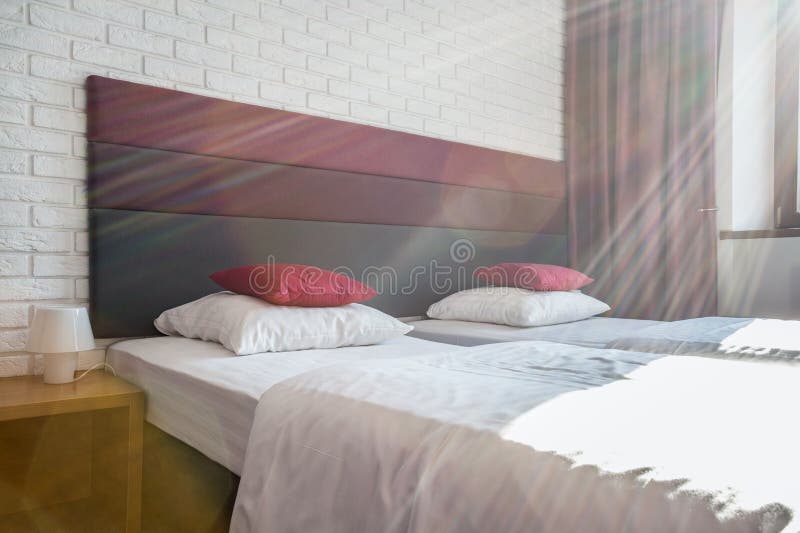 Bedroom in the morning stock photo. Image of comfortable - 45669438