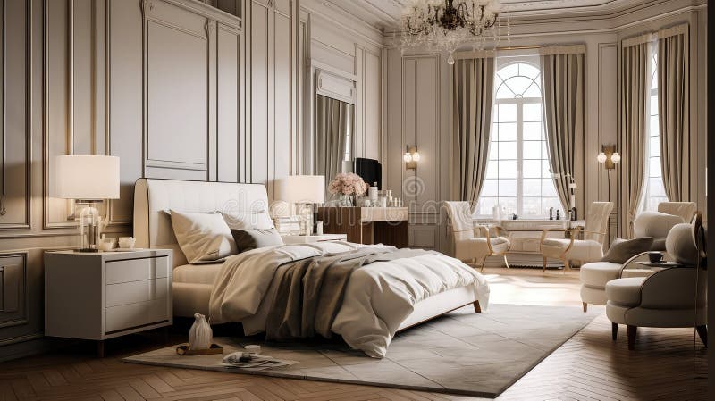 Bedroom Nice House Interior Stock Illustration - Illustration of ...