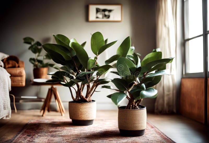 Bedroom Oxygen Tree Elastica Plant Ficus Boho Cleaner Interior Rubber ...