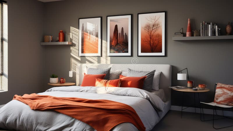 Bedroom Showcase Interior Wall Stock Illustration - Illustration of ...