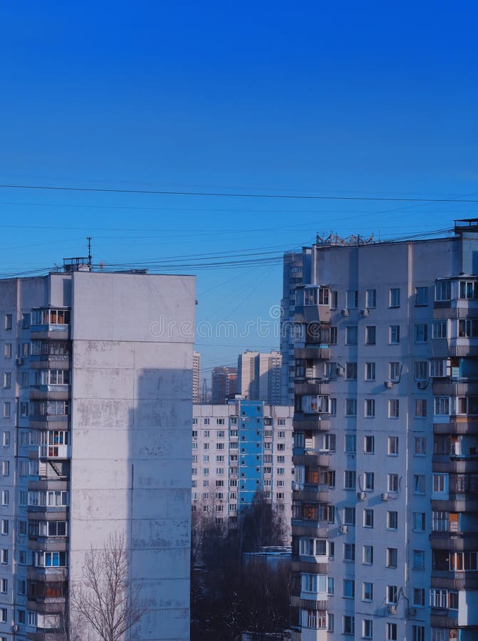 Bedroom Suburbs at Moscow City Background Stock Image - Image of area ...