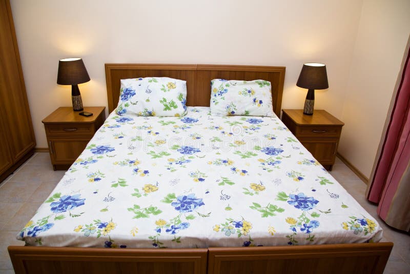 Twin Beds In Simple Motel Room Stock Image - Image of pillow, generic ...