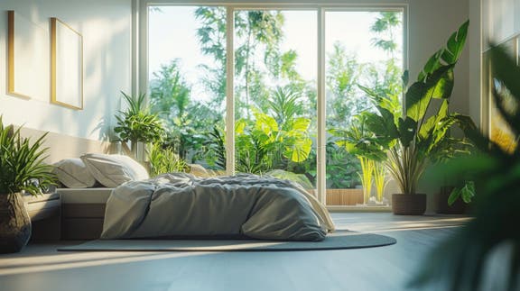 Bedroom Window View stock photo. Image of sleeping, space - 378715070
