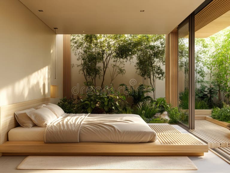 Bedroom Window View stock photo. Image of decor, generated - 379007640