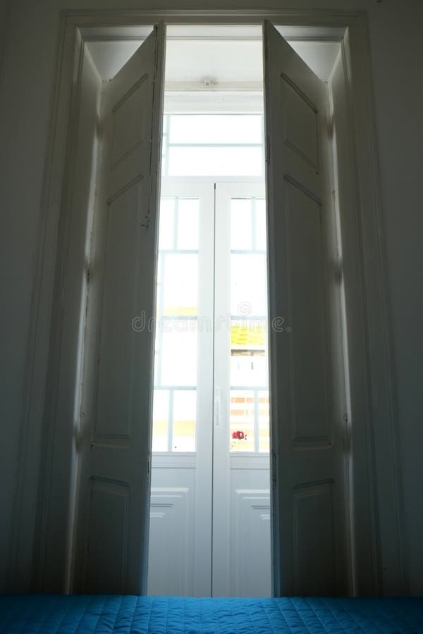 Bedroom Windows Open in the Morning Stock Photo - Image of sunny ...